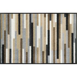 wash+dry by Kleen-Tex Fu&szlig;matte &raquo;Mikado Stripes&laquo; rechteckig 7 mm H&ouml;he Schmutzfangl&auml;ufer, modernes Streifen Design, rutschhemmend, waschbar beige 