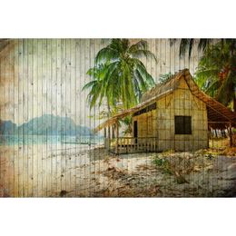 Livingwalls living walls Fototapete &raquo;Walls by Patel Tahiti 1&laquo; glatt Vlies, Wand, Schr&auml;ge beige Vlies B/L: 4m x 2,7m