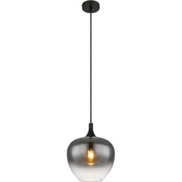 Globo LIGHTING H&auml;ngeleuchte &raquo;MAXY&laquo; E27 1 Stk. H&auml;ngeleuchte, schwarze Aufh&auml;ngung, Rauchglas, E27 grau 1, &Oslash; 24cm H: 120cm, 1 Stk.