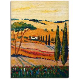 Artland Leinwandbild &raquo;Mein Traum von der Toskana&laquo; Europa 1 Stk. tlg. auf Holzrahmen gespannt orange Leinwand B/H/T: 60cm x 80cm, Leinwandbild Europa 