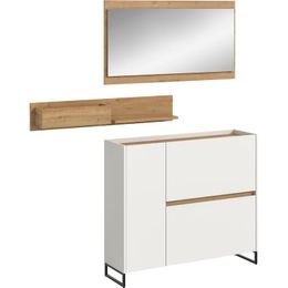 Home Affaire Garderoben-Set &raquo;EVRID, 3-teilig, Breite 140 cm, individuell stellbar & erweiterbar&laquo; best. aus: Kommode, Wandboard & Spiegel, 3 Stk. tlg. 