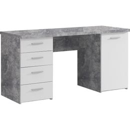 FORTE Schreibtisch &raquo;Netta&laquo; Breite 145 cm, mit Schubladen grau B/H/T: 145cm x 76,3cm x 60cm