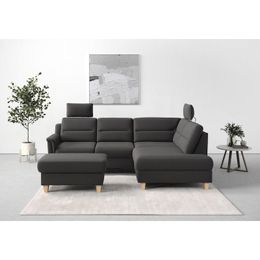 Sit & More sit&more Ecksofa &raquo;Far&ouml; L-Form&laquo; inklusive Federkern, wahlweise mit Schlaffunktion und Bettkasten grau B/H/T: 251cm x 90cm x 187cm, Luxus-Microfaser 