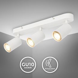 B.K.LICHT Deckenspot &raquo;Deckenlampe schwenkbar, GU10 Deckenleuchte&laquo; GU10 39 cm L&auml;nge wei&szlig; Schlafzimmerlampe wei&szlig; 1, H: 9cm