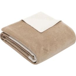 s.Oliver Wohndecke &raquo;Kuscheldecke s.Oliver&laquo; mit abstraktem Design beige Baumwolle, Polyacryl, Polyester B/L: 150cm x 200cm