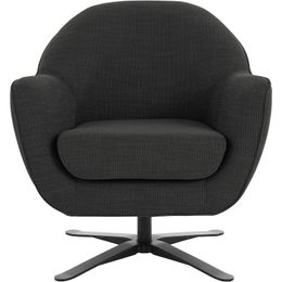Home Affaire Drehsessel &raquo;Stavre, Loungesessel mit Drehfunktion&laquo; in moderner Optik, mit elegantem Drehfu&szlig; schwarz 100% Polyester Struktur, Drehfunktion