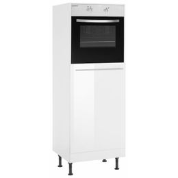 Optifit Backofenumbauschrank &raquo;Bern&laquo; 60 cm breit, 176 cm hoch, h&ouml;henverstellbare Stellf&uuml;&szlig;e, mit Metallgriff wei&szlig; wei&szlig;, B/H/T: 60cm x 176,6cm x 58,4cm, 