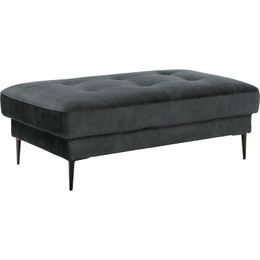 Trendmanufaktur Polsterhocker &raquo;Luzi, Polsterhocker, moderner Fu&szlig;hocker&laquo; passend zur Serie, extra hohe Metallf&uuml;&szlig;e, 125 x 42x 72 cm blau 100% Polyester 