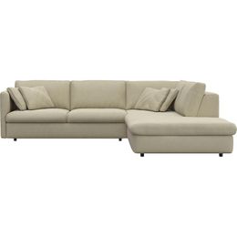 FLEXLUX Ecksofa &raquo;Lovane, elegant und zeitlos, bequem, L-Form&laquo; Weich & anschmiegsam, gro&szlig;e Sitztiefe auf Kaltschaum, Dekokissen inkl. beige 100% 