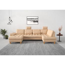 Sit & More sit&more Wohnlandschaft &raquo;Westham U-Form&laquo; wahlweise mit Schlaffunktion, Bettkasten, Sitztiefenverstellung braun 100% Polyester B/H/T: 338cm x 88cm x 