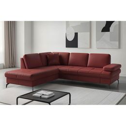 Sit & More sit&more Ecksofa &raquo;Morris Jubi, Ottomane, Breite 238 cm&laquo; mit Armteilfunktion, wahlweise mit Schlaffunktion rot B/H/T: 238cm x 83cm x 202cm, NaturLEDER 