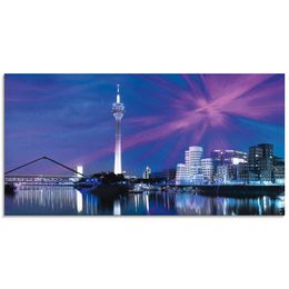 Artland Glasbild &raquo;D&uuml;sseldorf Skyline Abstrakte Collage&laquo; Deutschland 1 Stk. tlg. in verschiedenen Gr&ouml;&szlig;en blau B/H/T: 60cm x 30cm, Glasbild Deutschland 