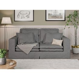 Home Affaire 3-Sitzer &raquo;ALISSAS BIS mit vielen Kissen, Biesen an den Kissen,&laquo; Hussen-Optik, kleine Taschen an der Seite zum Verstauen grau 92% 