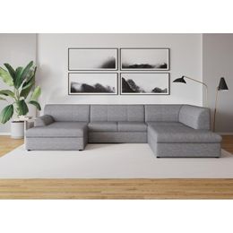 DOMO collection Wohnlandschaft &raquo;Topper, elegant und zeitlos, komfortabel, U-Form&laquo; wahlweise mit Bettfunktion grau B/H/T: 320cm x 78cm x 213cm, 