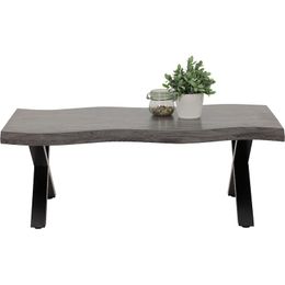 Hela Couchtisch &raquo;GERD&laquo; Baumkantenoptik, Breite 110 cm grau B/H/T: 110cm x 42cm x 60cm, Grau/Schwarz