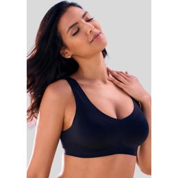 Nuance By Lascana Damen Nuance by Lascana Bralette-BH SEAMLESS, ohne B&uuml;gel mit herausnehmbaren Kissen, bequemer BH schwarz XS (32/34), N-Gr