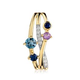 Firetti Damen Kettenanh&auml;nger &raquo;Schmuck Geschenk Gold 333 Halsschmuck Anh&auml;nger mehrreihige Optik&laquo; mit Amethyst, Saphir, Blautopas (behandelt), Zirkonia 