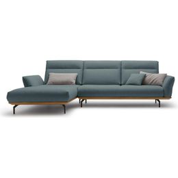 Creation BY ROLF BENZ Ecksofa &raquo;CR.460 Design-Sofa der Extraklasse, verstellbare R&uuml;ckenlehne, L-Form&laquo; Sockel in Nussbaum, Winkelf&uuml;&szlig;e in Umbragrau, 