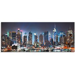Artland Glasbild &raquo;New York City Times Square&laquo; Amerika 1 Stk. tlg. in verschiedenen Gr&ouml;&szlig;en blau B/H/T: 125cm x 50cm, Glasbild Amerika, 1 Stk.