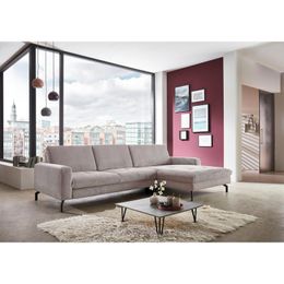 Die PlanBar Ecksofa &raquo;MP-IN20110 L-Form mit Federkern-Polsterung&laquo; optional mit Funktionen erh&auml;ltlich rosa 100% Polyester B/H/T: 302cm x 87cm x 178cm, 