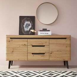 Home Affaire Sideboard &raquo;Torge, Anrichte, Kommode, Schubladenschrank&laquo; 1 Stk. tlg. abgeschr&auml;gte F&uuml;&szlig;e, drei Farben, Scandi Design, 160 cm breit braun B/H