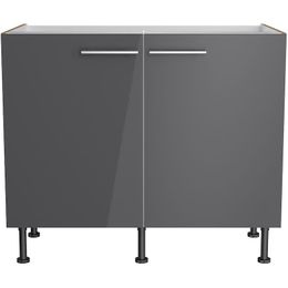 Optifit Sp&uuml;lenschrank &raquo;Klara&laquo; Breite 100 cm schwarz Holzwerkstoff B/H/T: 100cm x 87cm x 58,4cm, T&uuml;ren: 2 Stk.