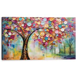 Reinders Deco-Panel &raquo;Mehrfarbiger Baum&laquo; Wohnzimmer - Mehrfarbig - MDF - Wald - 118x70 cm bunt B/H/T: 118cm x 70cm x 2cm