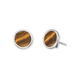 Engelsrufer Damen Paar Ohrstecker &raquo;POWERFUL STONE TIGERAUGE&laquo; mit Tigerauge braun 10mm, Silber 925 (Sterlingsilber)