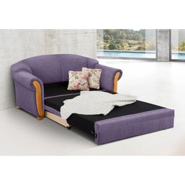 Home Affaire 2-Sitzer &raquo;Milano, Schlafsofa im Landhaus-Stil, bequem, Liegefl&auml;che 188/124cm&laquo; mit Bettfunktion lila Chenille (70% Polyacryl, 30% 
