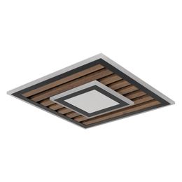 Globo LIGHTING LED Deckenleuchte &raquo;WOODY&laquo; LED-Modul 1 Stk. Warmwei&szlig; Deckenlampe, Wohnzimmer, Schlafzimmer, Design Lampe schwarz 1, H: 6cm, 1 Stk.