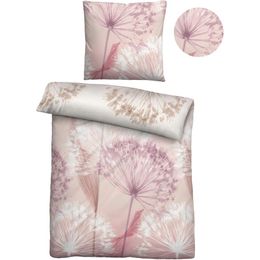 Biberna Bettw&auml;sche &raquo;Maria&laquo; 2 Stk. feiner Glanz + weicher Griff, pflegeleicht, ganzj&auml;hrig einsetzbar, RV rosa Mako-Satin, Obermaterial: 100% Baumwolle B/L: 
