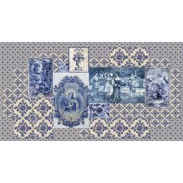 Livingwalls living walls Fototapete &raquo;Walls by Patel Azulejos 1&laquo; glatt Vlies, Wand, Schr&auml;ge beige Vlies B/L: 5m x 2,7m