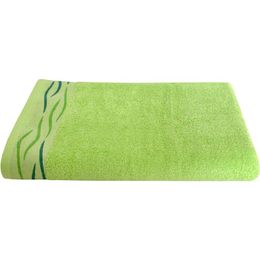 Dyckhoff Duschtuch &raquo;Wave&laquo; mit Jacquard-Bord&uuml;re gr&uuml;n Frottier, Baumwolle B/L: 70cmx140cm, 1 Stk., Wellen, Frottier