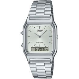 CASIO VINTAGE Damen CASIO VINTAGE Chronograph Quarzuhr, Armbanduhr, Damenuhr, Herrenuhr,Digitaluhr, Edelstahlarmband silber Einheitsgr&ouml;&szlig;e