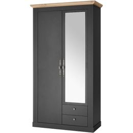 OTTO home Garderobenschrank &raquo;WESTMINSTER&laquo; Breite ca. 108 cm, im romantischen Landhausstil grau B/H/T: 108cm x 203cm x 46cm, Schubladen: 2 Stk. T&uuml;ren: 