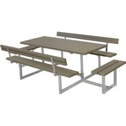 Plus Garten-Essgruppe &raquo;&raquo;Basic&laquo; Kombim&ouml;bel + Anbau und 2 R&uuml;ckenlehnen&laquo; Set, FSC Zertifiziert, 1 Stk. tlg. 260x184x75/45 cm grau B/H/T: 184cm x 75cm x 