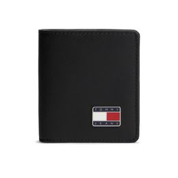 Tommy Jeans Herren Geldb&ouml;rse &raquo;TJM HERITAGE LEATHER CC & COIN&laquo; Herren Geldbeutel, Portemonnaie mit Druckknopf schwarz Einheitsgr&ouml;&szlig;e