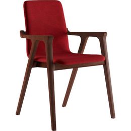 Home Affaire Armlehnstuhl &raquo;AXA&laquo; (Set) 1 Stk. rot Polyester B/H/T: 58cm x 88cm x 57cm, 1 Stk., Microfaser Veloursoptik