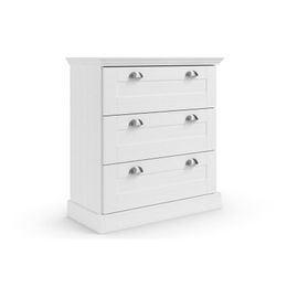 OTTO home Kommode &raquo;Motala&laquo; mit 3 Schubladen, Breite 75 cm, H&ouml;he 80 cm wei&szlig; Holzwerkstoff B/H/T: 75cm x 80cm x 35cm, 3 Stk.