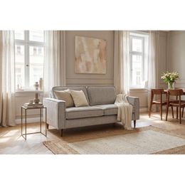 OTTO home 2-Sitzer &raquo;Pinto Skandi, 166 cm, Chenille, Struktur&laquo; mit Keder, Massivholzf&uuml;&szlig;e Eiche ger&auml;uchert, Wellenunterfederung grau 100% Polyester B/H/
