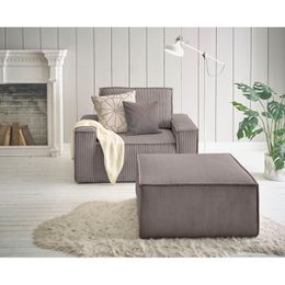 OTTO home Sessel &raquo;SHERWOOD Cord Sessel-Set&laquo; Loveseat und Hocker im Set, passend zur Polster-Serie SHERWOOD beige 100% Polyester Cord, B/H/T: 120cm x 