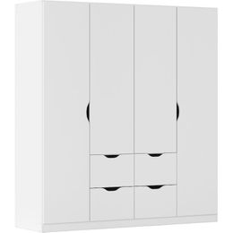 Rauch Kleiderschrank &raquo;Freiham&laquo; mit Griffmulden und Schubk&auml;sten wei&szlig; Holzwerkstoff wei&szlig;, B/H/T: 181cm x 197cm x 54cm