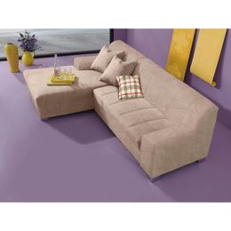 Home Affaire Ecksofa &raquo;Anzio, elegant und gem&uuml;tlich, Breite 239cm, L-Form&laquo; wahlweise mit Bettfunktion beige B/H/T: 239cm x 75cm x 82cm, Microfaser 
