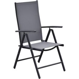 Merxx Gartensessel &raquo;&raquo;Amalfi&laquo;&laquo; Spar-Set, 2 Stk. tlg. klappbar, mit verstellbarer R&uuml;ckenlehne grau Aluminium;Polyester B/H/T: 57cm x 108cm x 65cm
