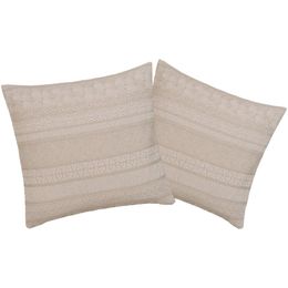 OTTO home Kissenbez&uuml;ge &raquo;Toscana Kissenbezug&laquo; passend zur Tagesdecke Toscana, in Gr&ouml;&szlig;e 50x50 cm beige Mischgewebe, Obermaterial: 80% Baumwolle, 10% 