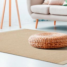 LUXOR living Wollteppich &raquo;Visby&laquo; rechteckig 8 mm H&ouml;he Handweb Teppich, Flachgewebe, handgewebt, reine Wolle beige Baumwolle, Wolle B : 200cm 1 Stk., 
