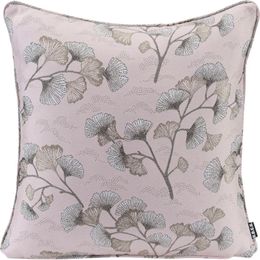 HOCK Dekokissen &raquo;Gingko&laquo; mit Gingko-Bl&auml;ttern, Kissenh&uuml;lle mit F&uuml;llung, 1 St&uuml;ck rosa Polyester B/L: 45cm x 45cm, 1 Stk.