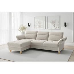 Sit & More sit&more Ecksofa &raquo;Pamela, L-Form, B:230 cm&laquo; mit Federkern 100% Polyester B/H/T: 230cm x 90cm x 164cm, Flachgewebe, Recamiere links, ohne Bett,ohne 