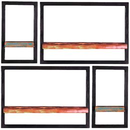 Sit Wandregal &raquo;Riverboat&laquo; Set bunt Massivholz, Metall B/H/T: 75cm x 75cm x 25cm
