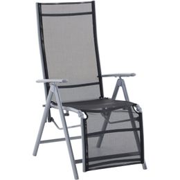 Garden Pleasure Relaxsessel &raquo;ARIOLA&laquo; mehrfach verstellbar grau Armlehnenverstellung Fu&szlig;teil verstellbar, B/H/T: 56cm x 112cm x 81cm